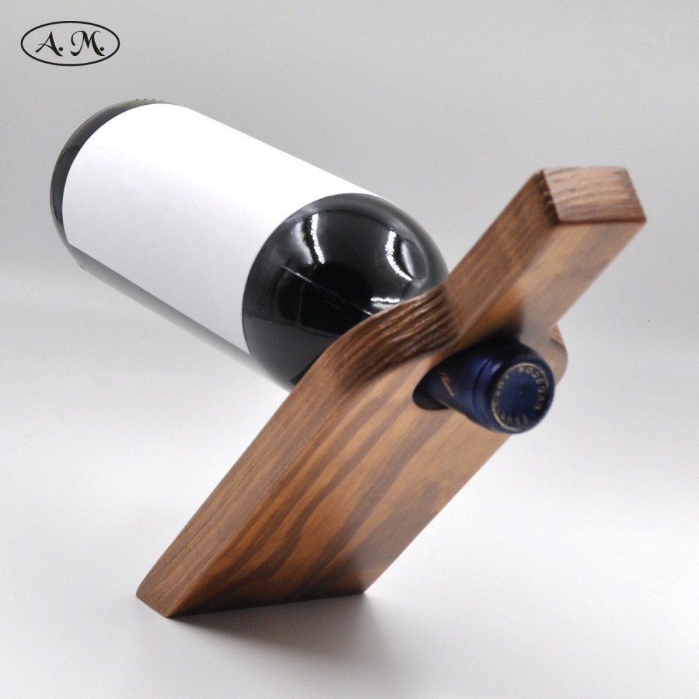 Porta-botellas equilibrio botella pino teñido